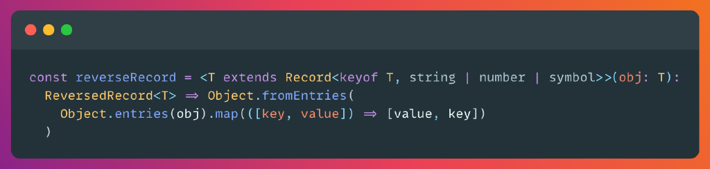 Type-safe reversal of a record's key-value pairs · Dr. Ole Hüter · Software Engineering